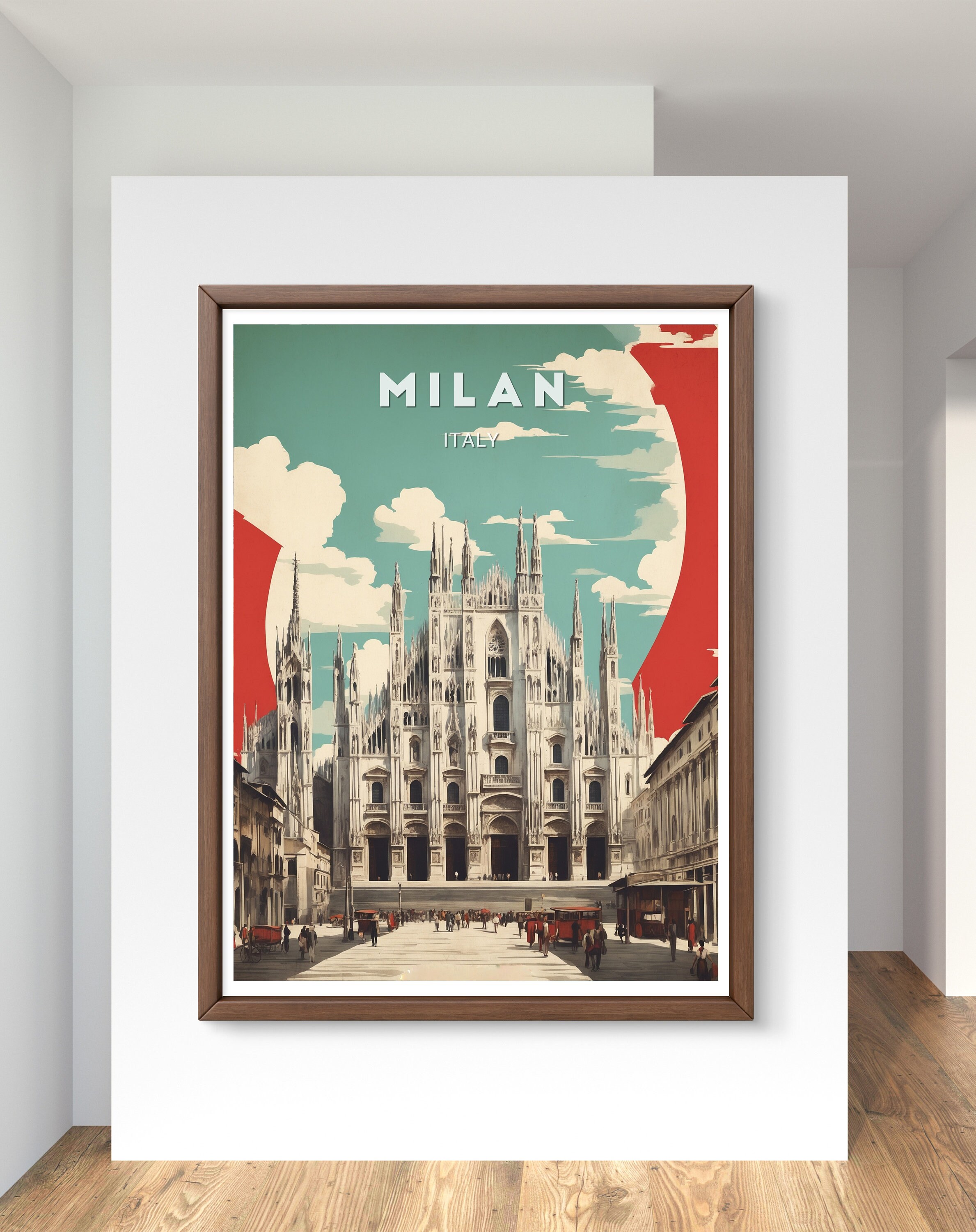 Milan Poster Stunning Vintage Style Art Print of Milan Cathedral ...