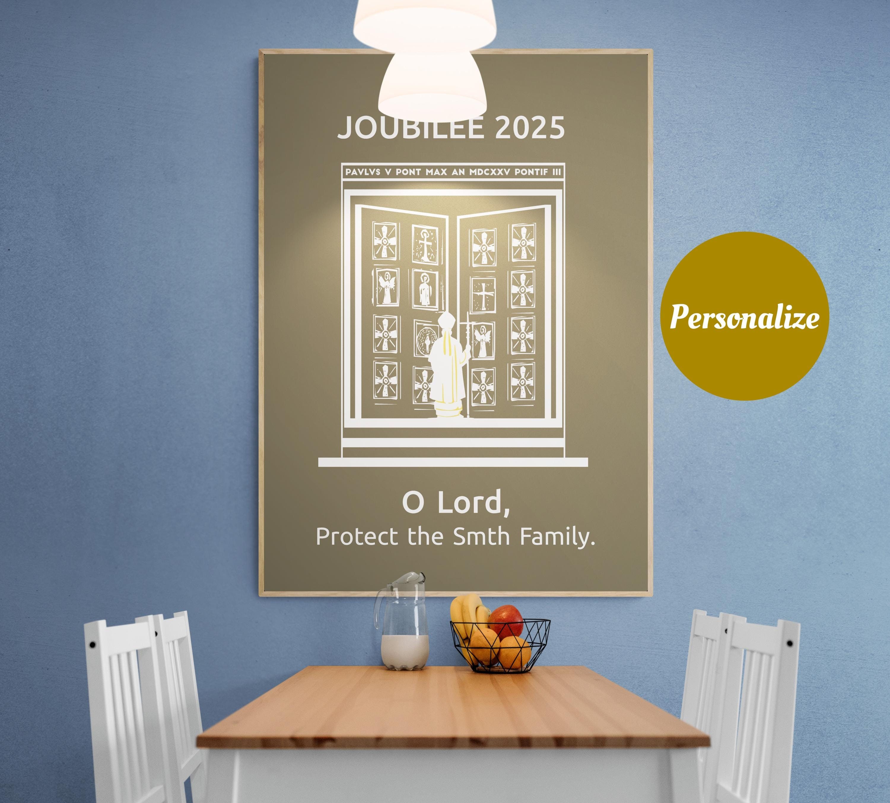 Personalized Family Blessing Poster – Jubilee 2025 Prayer Art With ...