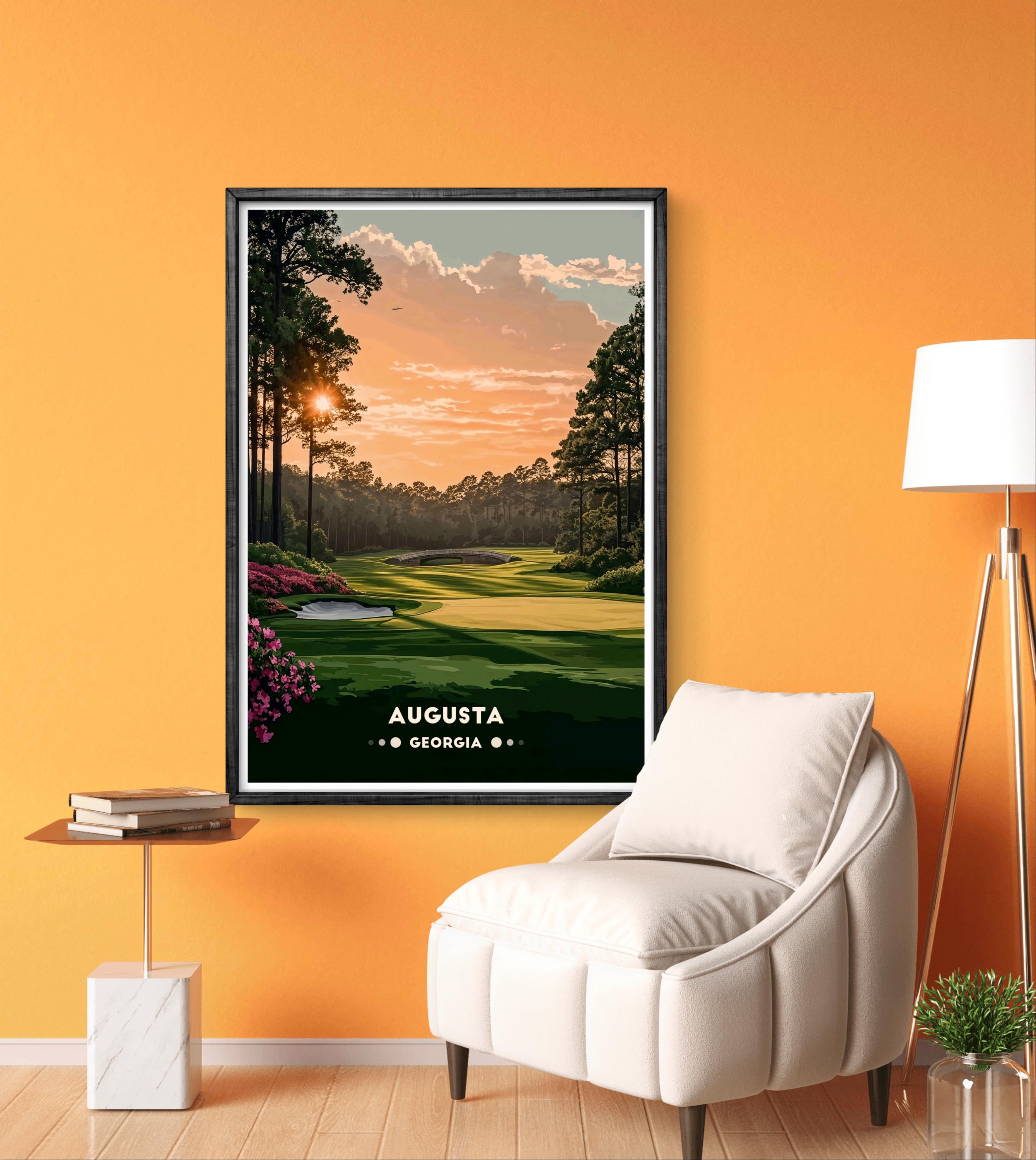 Augusta Golf Course Poster: Vintage Travel Art Print, Golfer Gift - Etsy