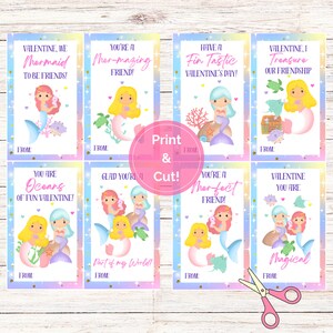 Printable Mermaid Valentine's Day Card, Kids Valentines Day Card ...