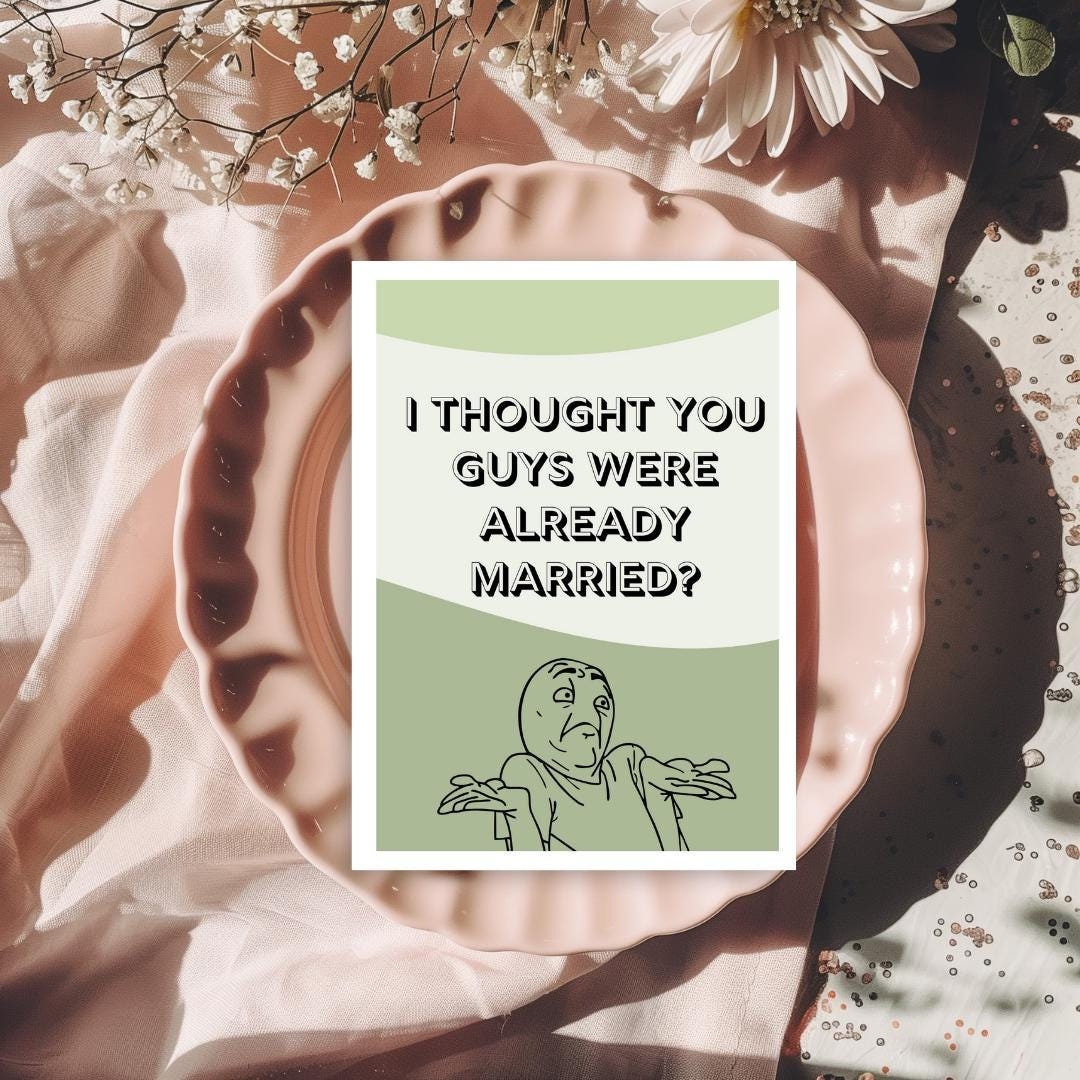 Funny Wedding Card for Friends | Engagement or Marriage Card | “I ...