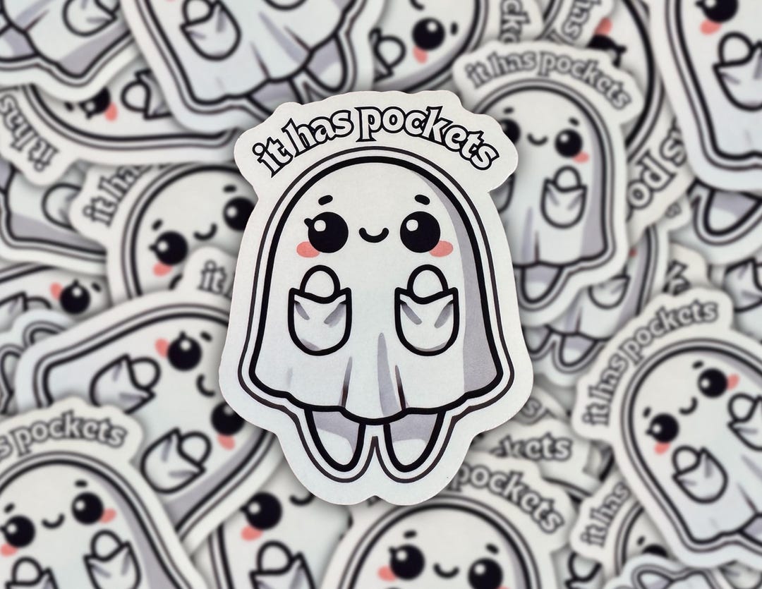 It Has Pockets Ghost Vinyl Sticker – Cute Halloween Fun Aesthetic for ...