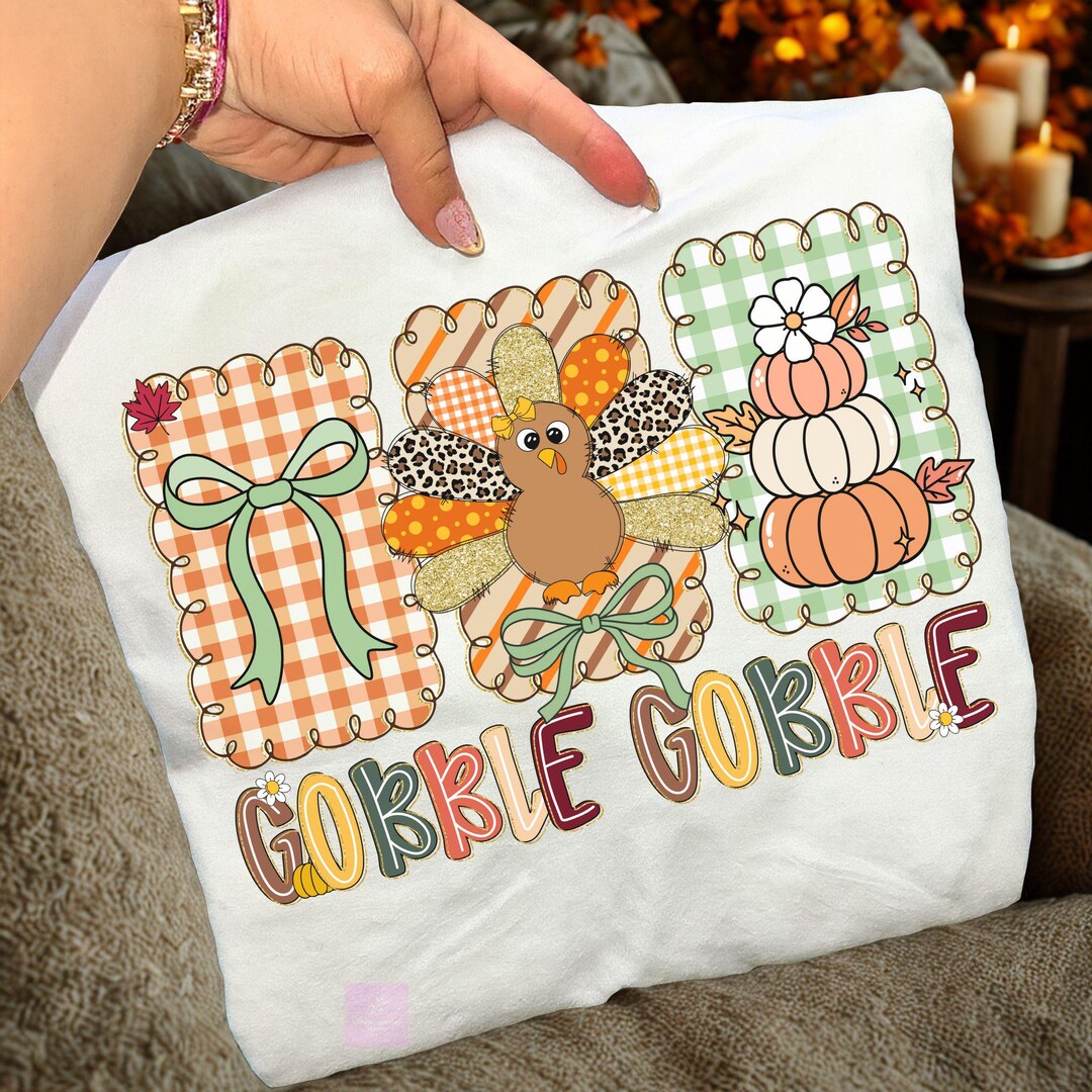 Gobble Gobble Thanksgiving PNG, Thanksgiving Turkey Clipart, Thankful ...