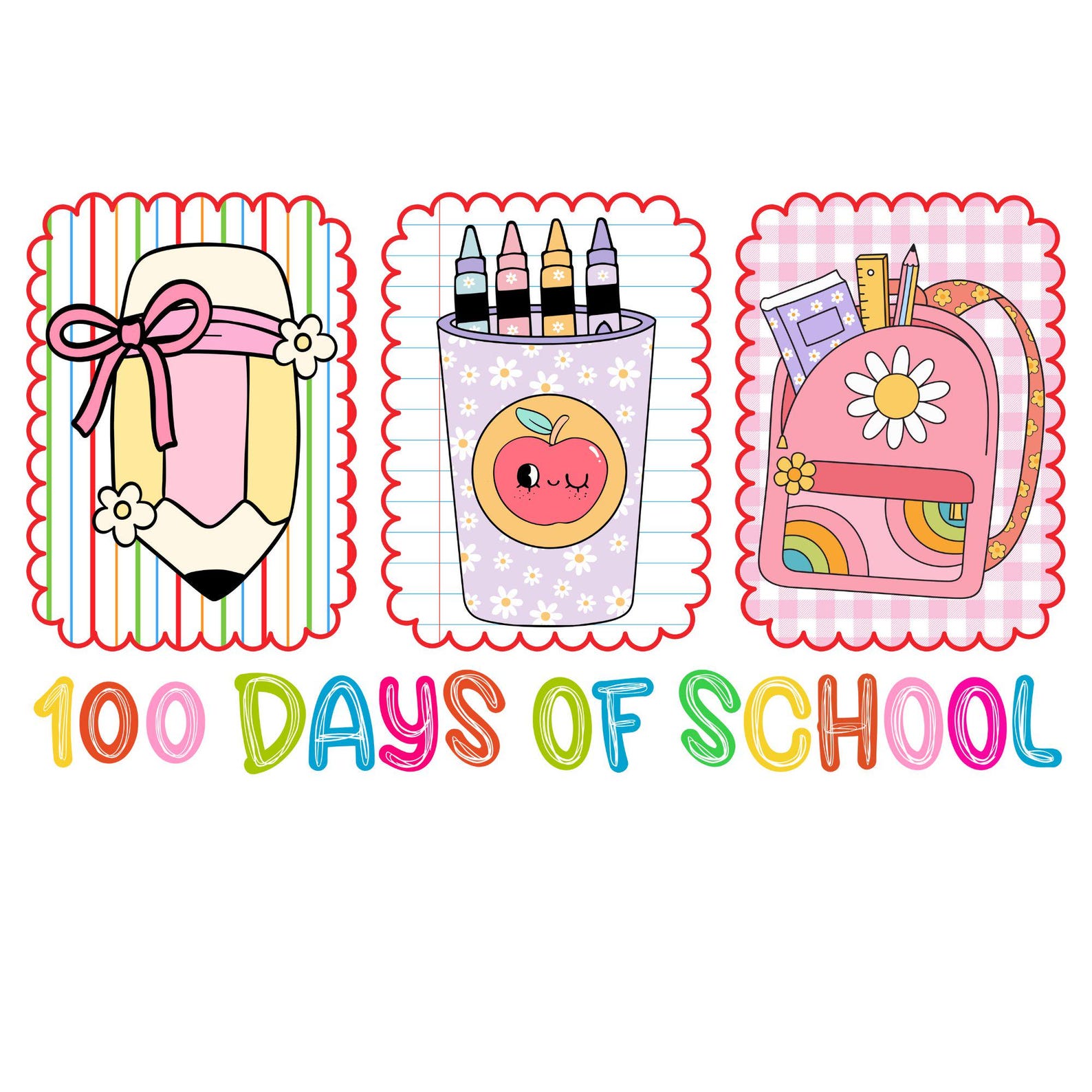 100 Days of School Day PNG | Whimsical 100th Day of School Teacher ...