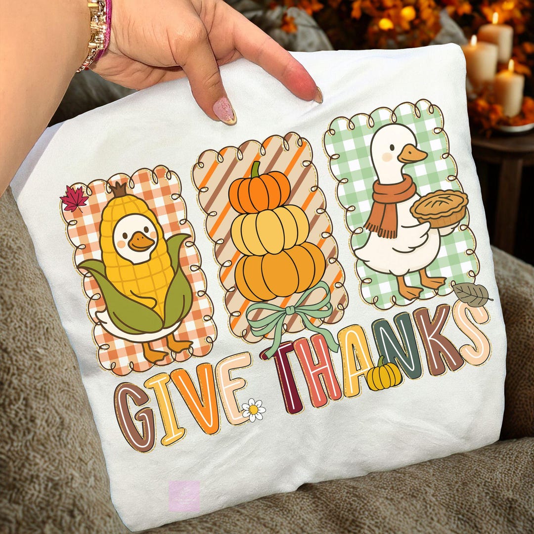 Give Thanks Thanksgiving PNG, Thanksgiving Goose Clipart, Thankful ...