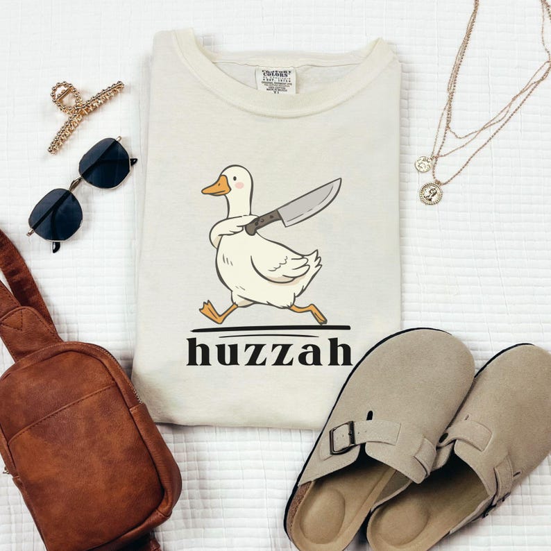 Huzzah Goose PNG | Funny Goose Meme Design | Retro Goose Design Digital ...