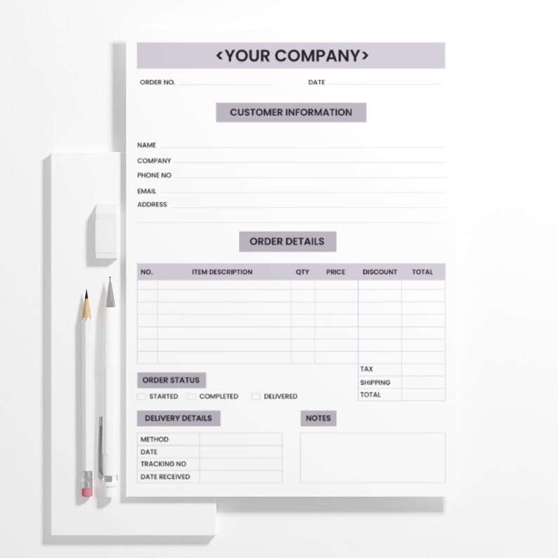 Order Form Bundle | Order Form Template | Purchase Form Template ...