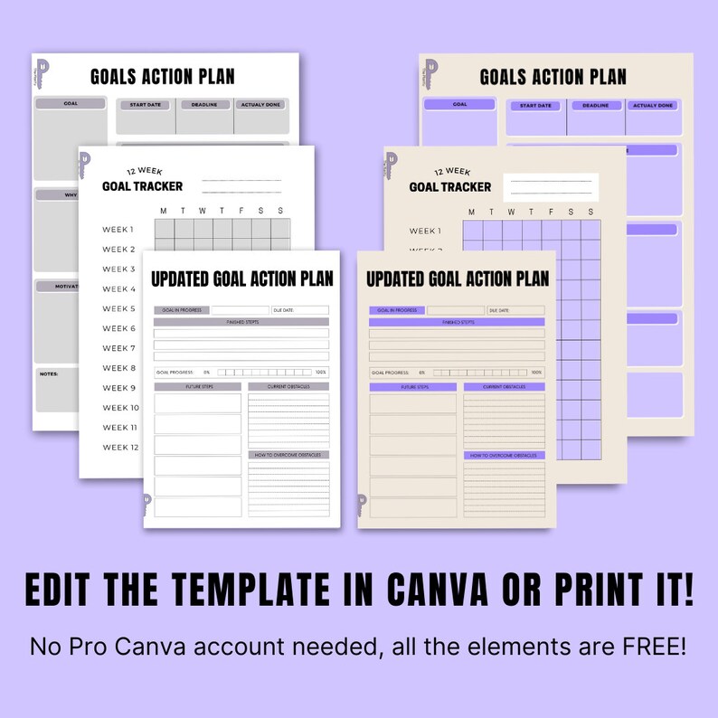 Goals Action Plan Template | Motivation Toolkit | Project Action Plan ...