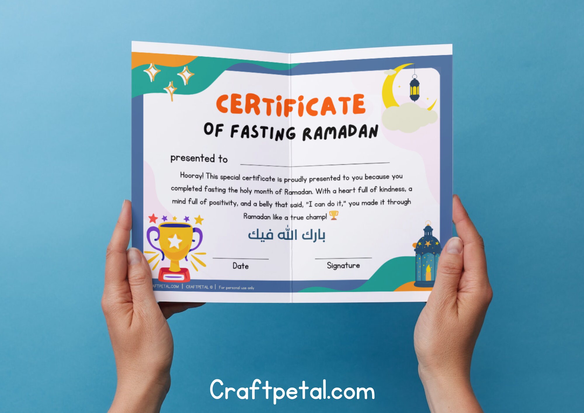 Ramadan Fasting Certificate for Kids Ramadan Gift Instant Download ...