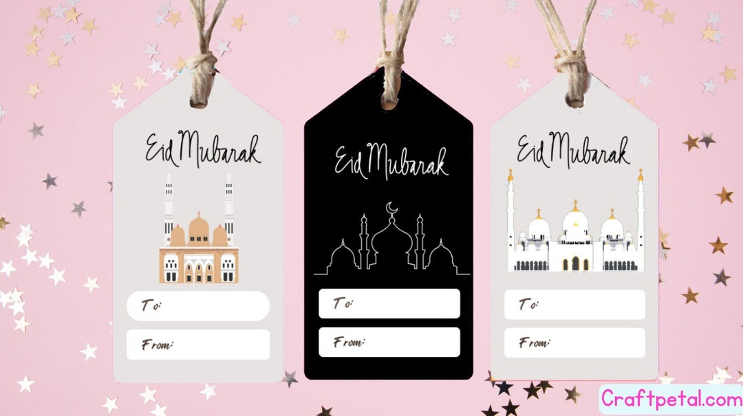Eid Mubarak Gift Tags for Eid Gifts Turquoise Instant Download ...