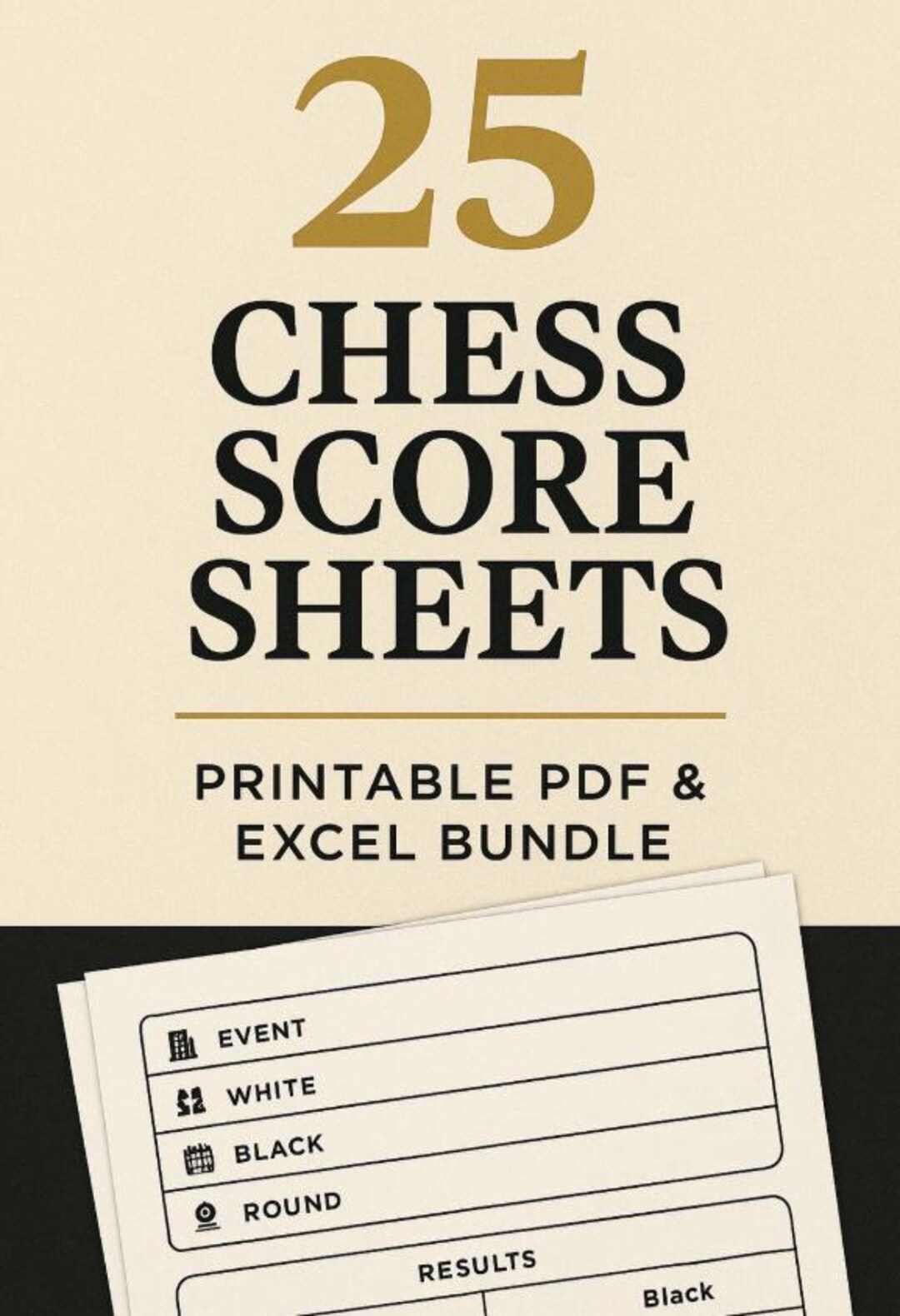 25 Chess Score Sheets – Printable PDF + Excel Templates, Instant ...