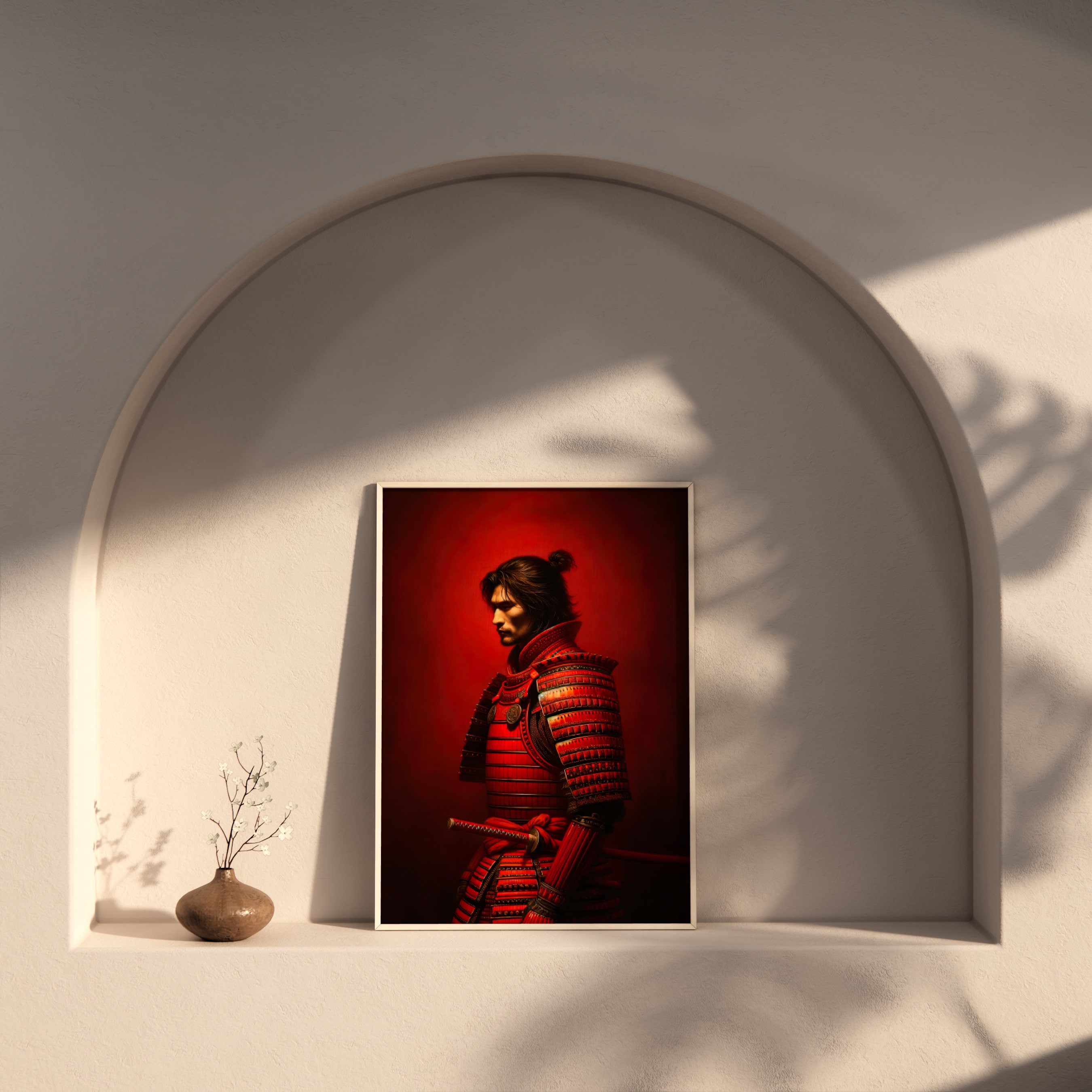 Kaizen Samurai Red Portrait Printable Poster Digital Wall Art Multiple ...