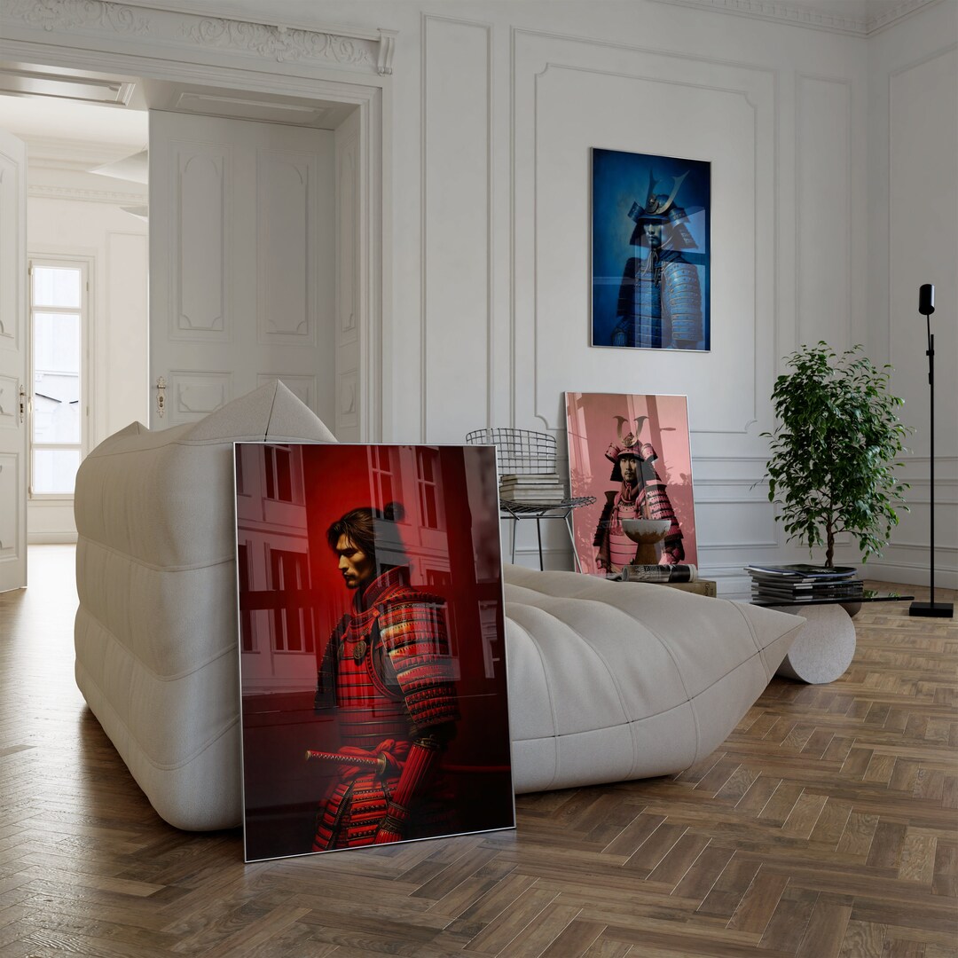 Kaizen Samurai Red Portrait Printable Poster Digital Wall Art Multiple ...