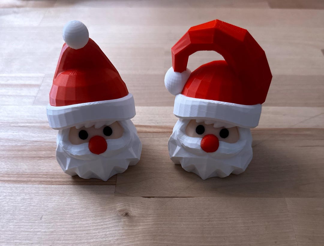 Low Poly Santa Claus Ornament Set Modern Holiday Tree Decoration - Etsy