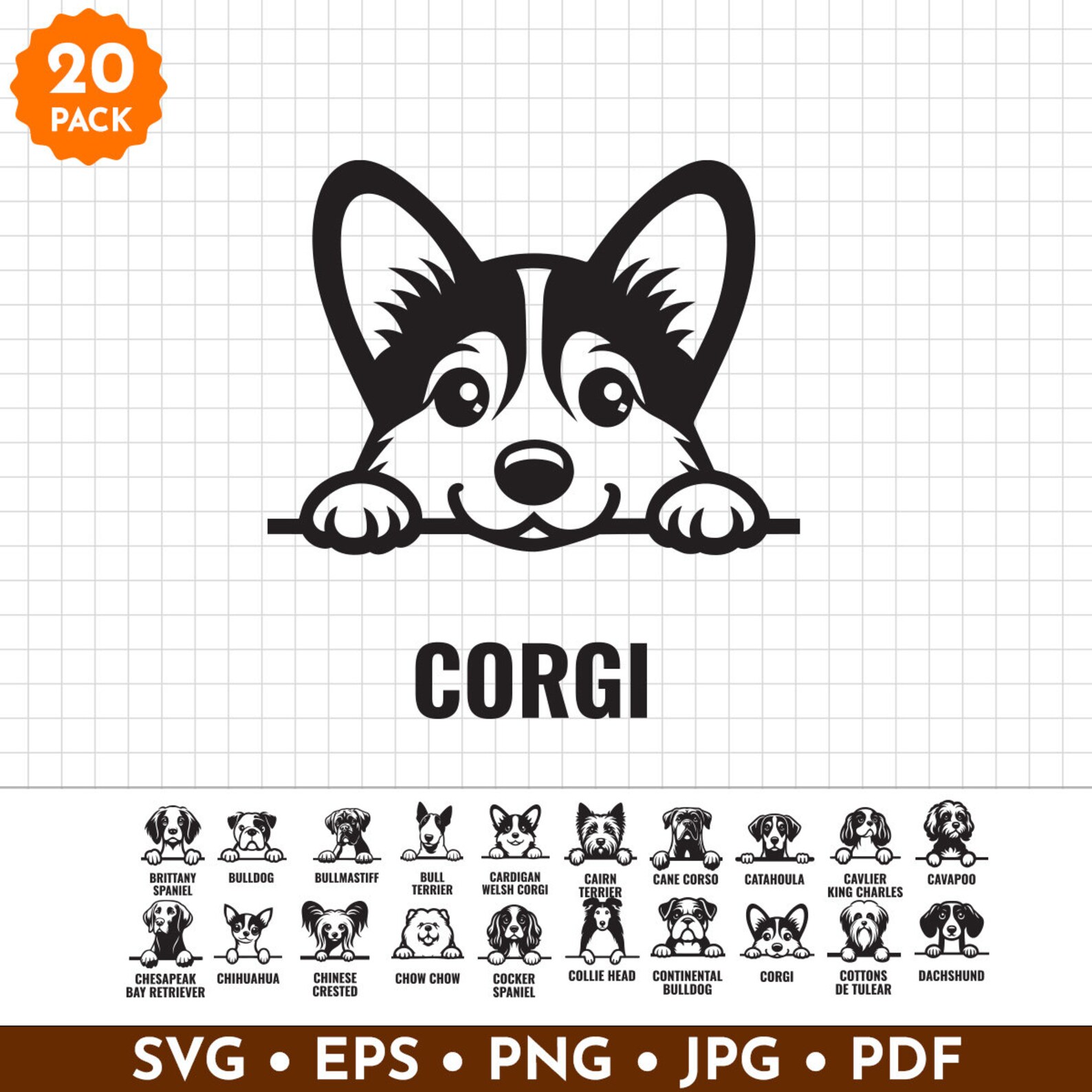 Corgi Svg Dog Peeking Svg Png Bundle Cricut Cut Machine Files ...