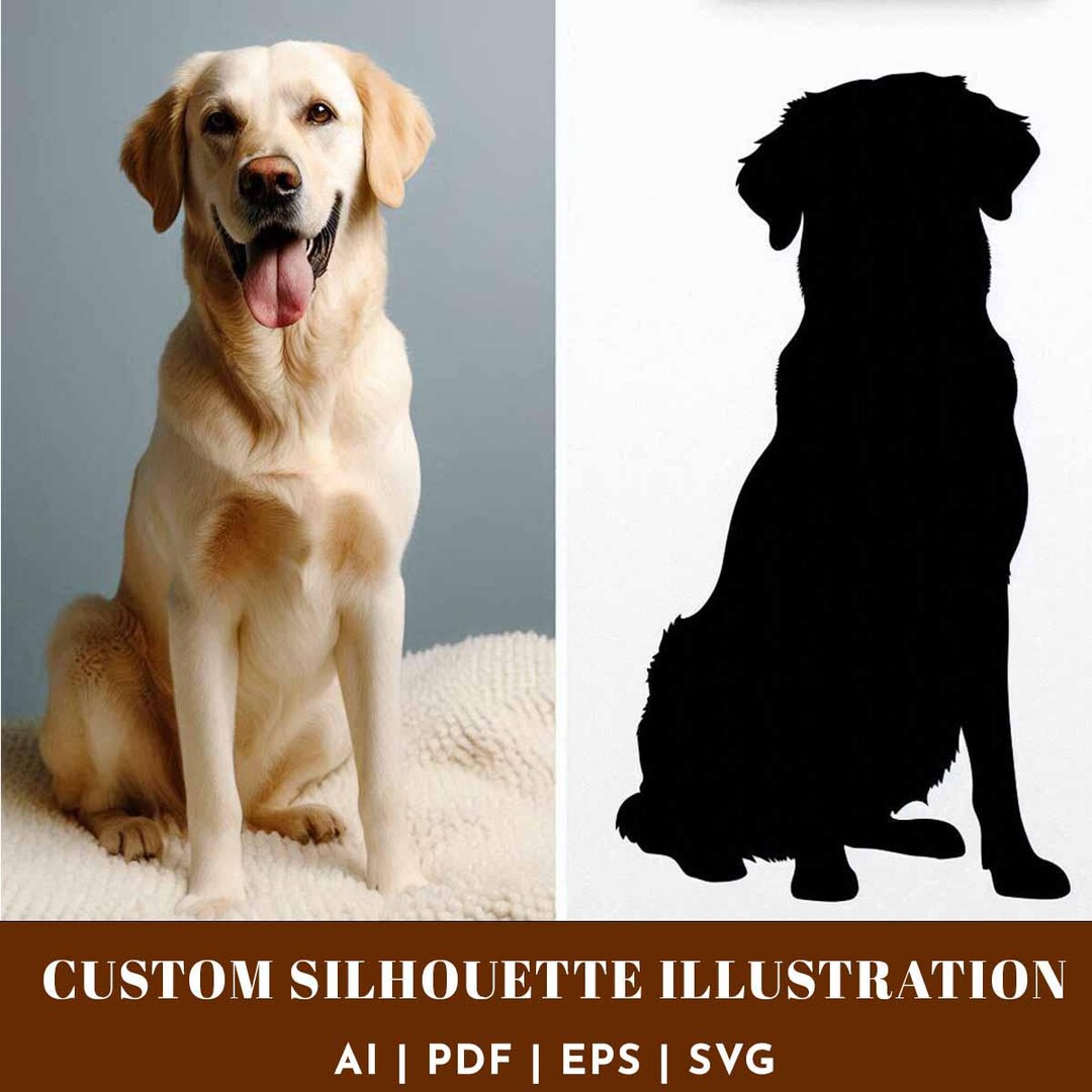 Personalized Pet SVG File, Custom Pet Portrait Art, Dog Outline ...