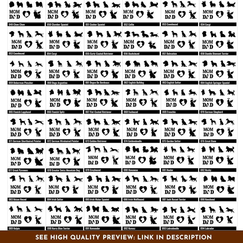 Dog Breed Silhouette Mega Bundle, Laser Cut Bundle, Engraving Designs ...
