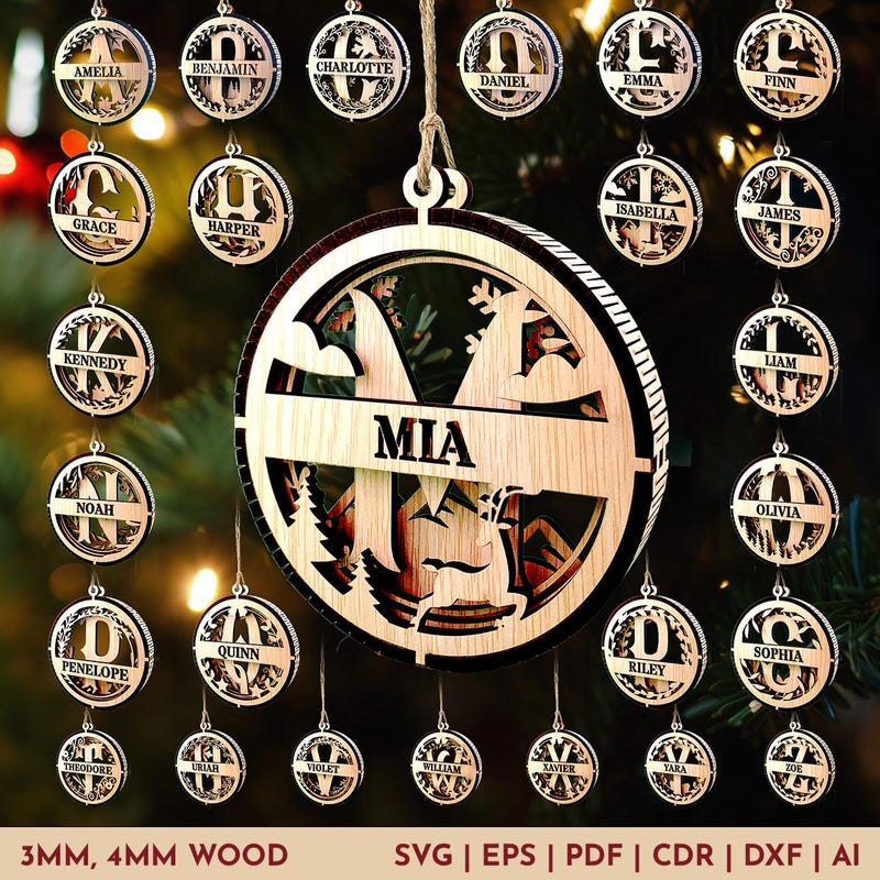 Monogram Christmas Files - Etsy