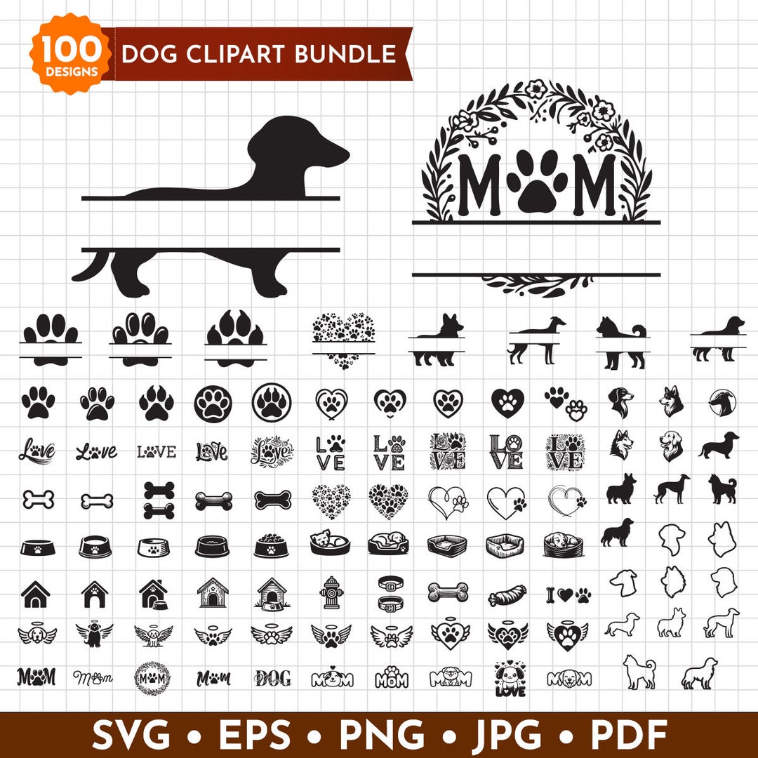 Dog Clipart Svg Bundle,dog Monogram,cricut Dog Cut Files Silhouette ...