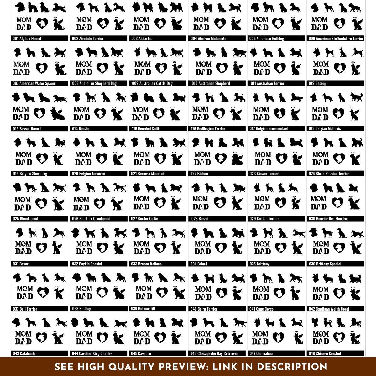 Dog Breed Silhouette Mega Bundle, Laser Cut Bundle, Engraving Designs ...