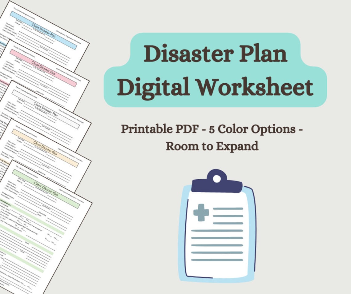 Prepare for Disaster Printable Worksheet Digital PDF Emergency Plan and ...