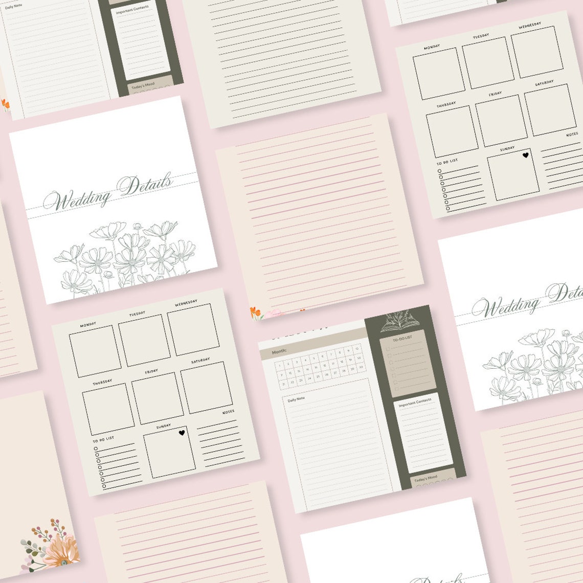 Digital Download Wedding Planner for Weddings Digital Download Planner ...