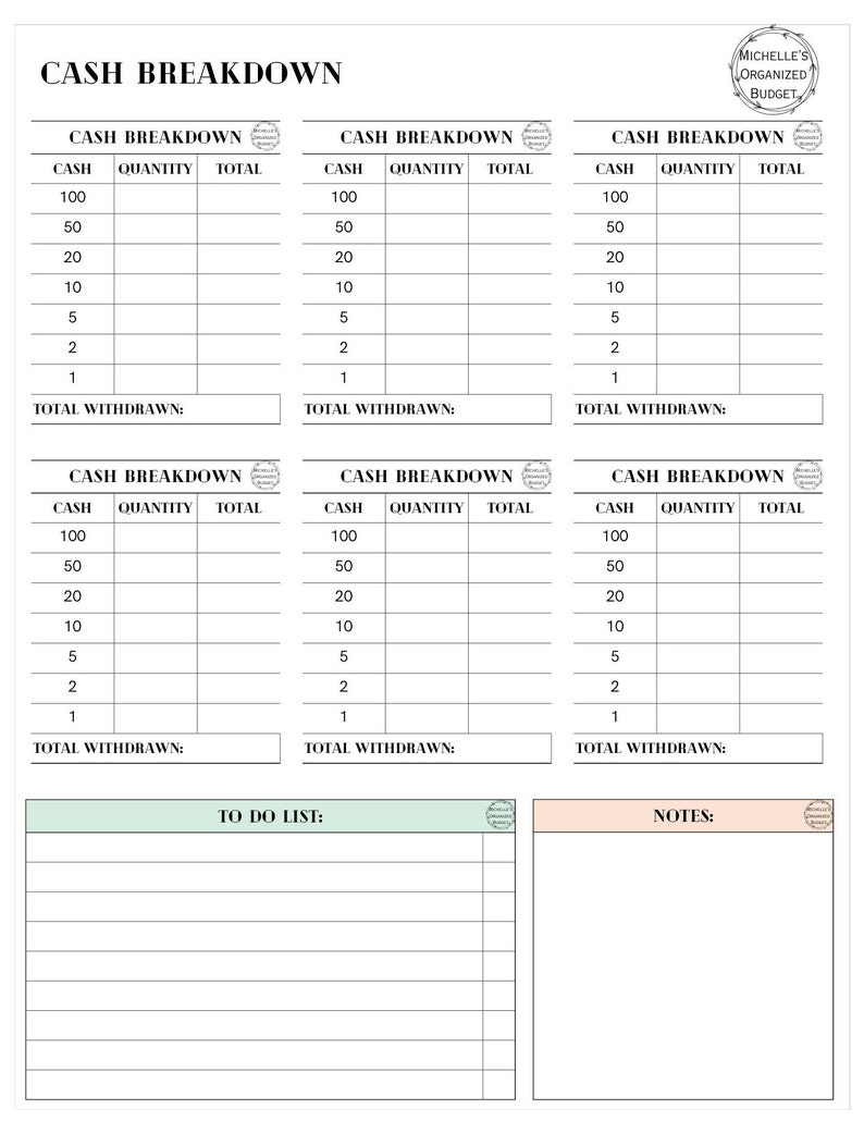 Teller/cash Breakdown - Etsy