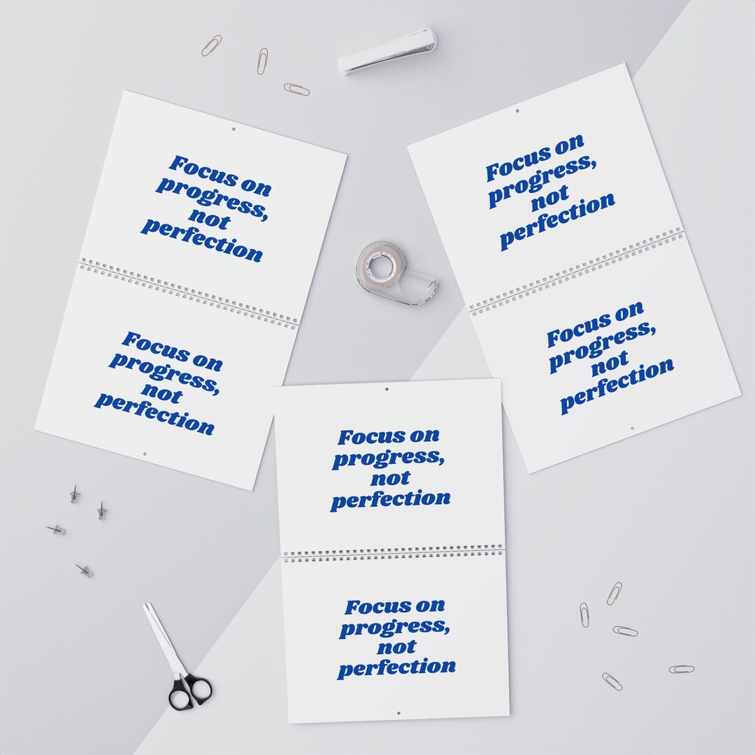Focus on Progress, Not Perfection Wall Calendars blank - Etsy