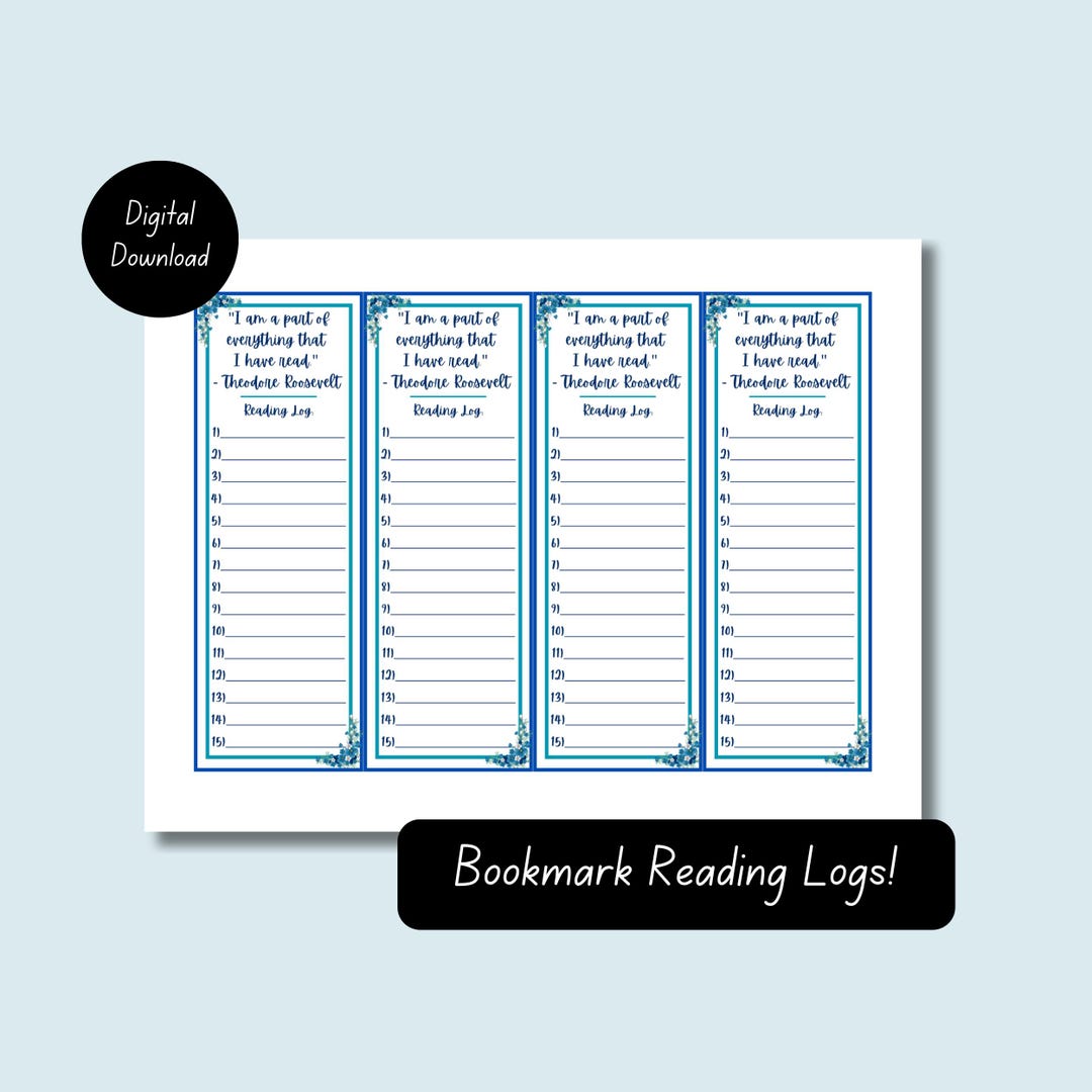 Printable Reading Log Bookmark: Homeschool Book Tracker (PDF & JPG ...