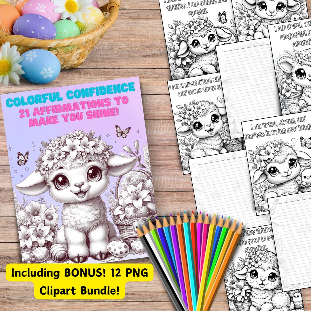Easter Coloring Book - Mindful Coloring Book With Affirmations ...