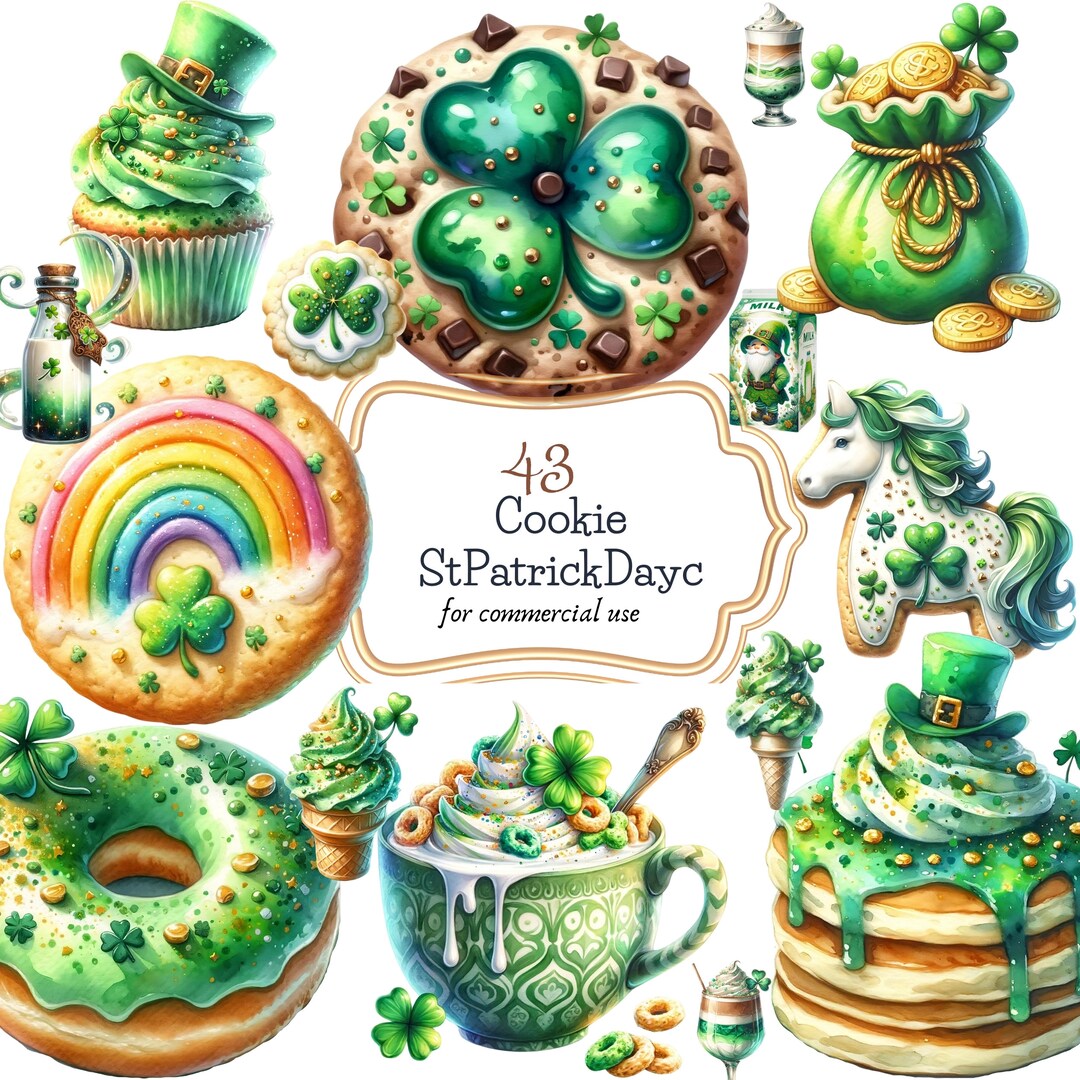 St. Patrick's Day Cookie Clipart Digital Download ,HQ, Festive Irish ...