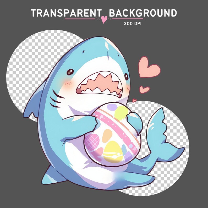 Easter Shark Watercolor Clipart Bundle, Cute Shark With Bunny Ears ...