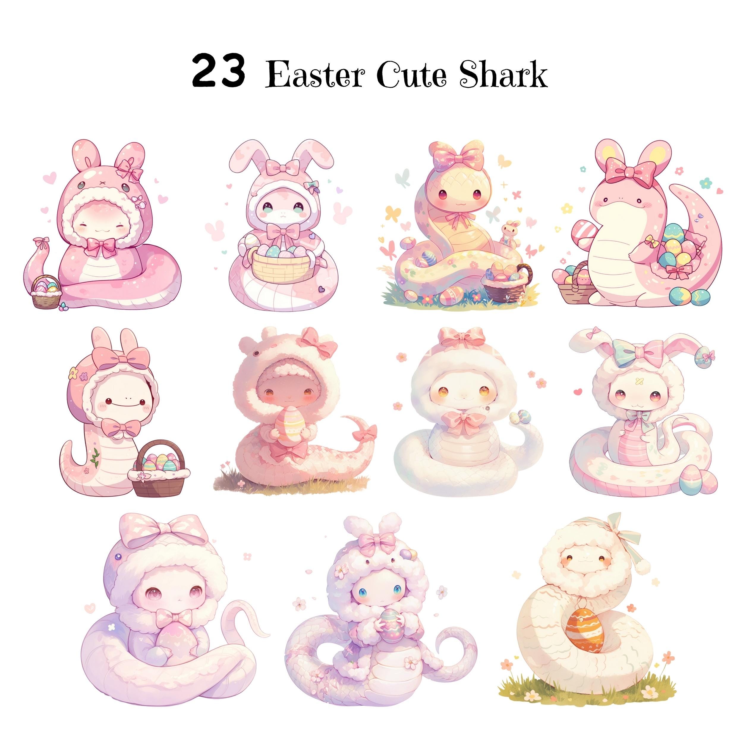 Easter Cute Snake Watercolor Clipart Bundle, 23 PNG JPG Files, Adorable ...