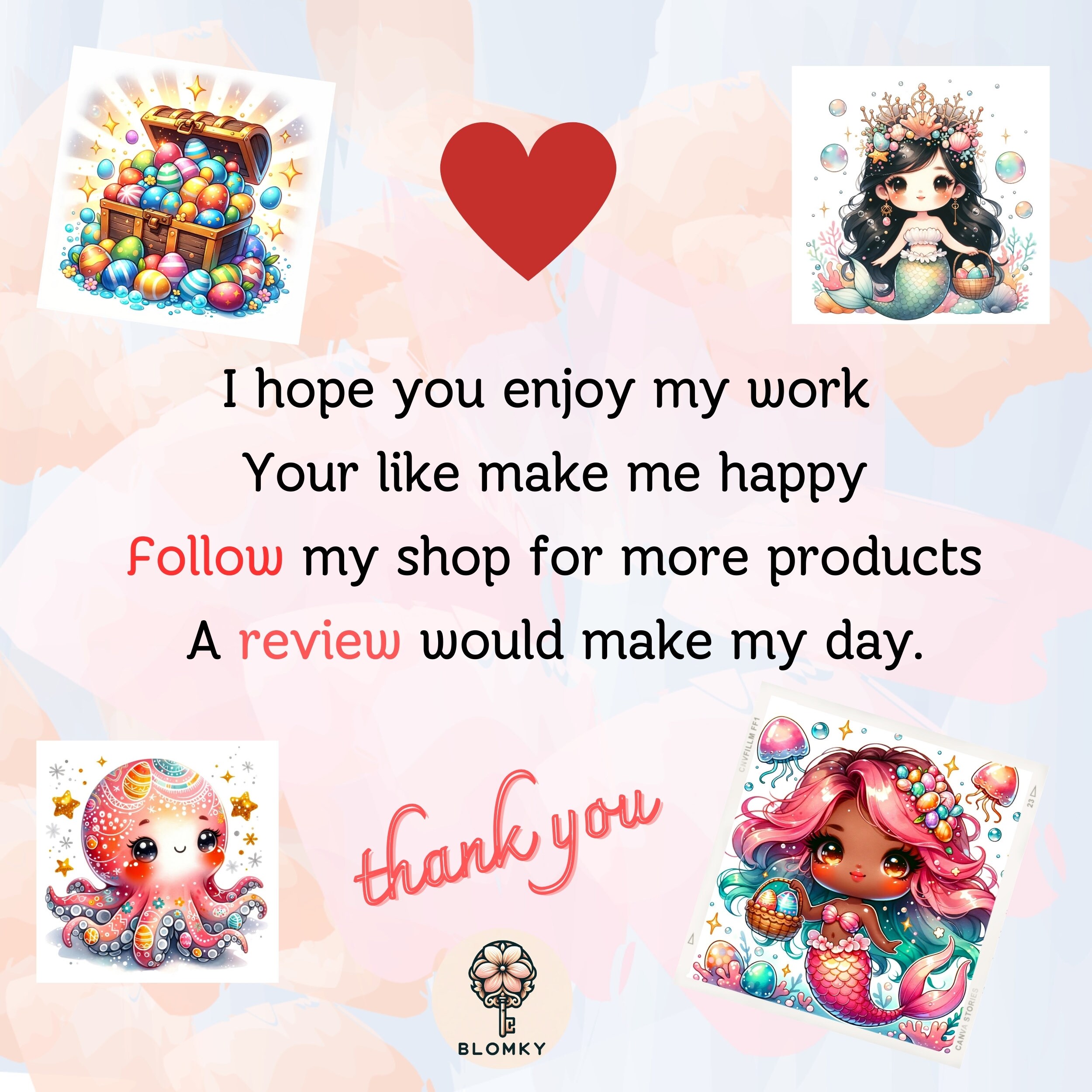 Mermaid Easter Clipart - Watercolor Style, Digital JPG Files, Spring ...