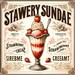 Vintage Strawberry Sundae Clipart Set Digital Download, Ice Cream ...
