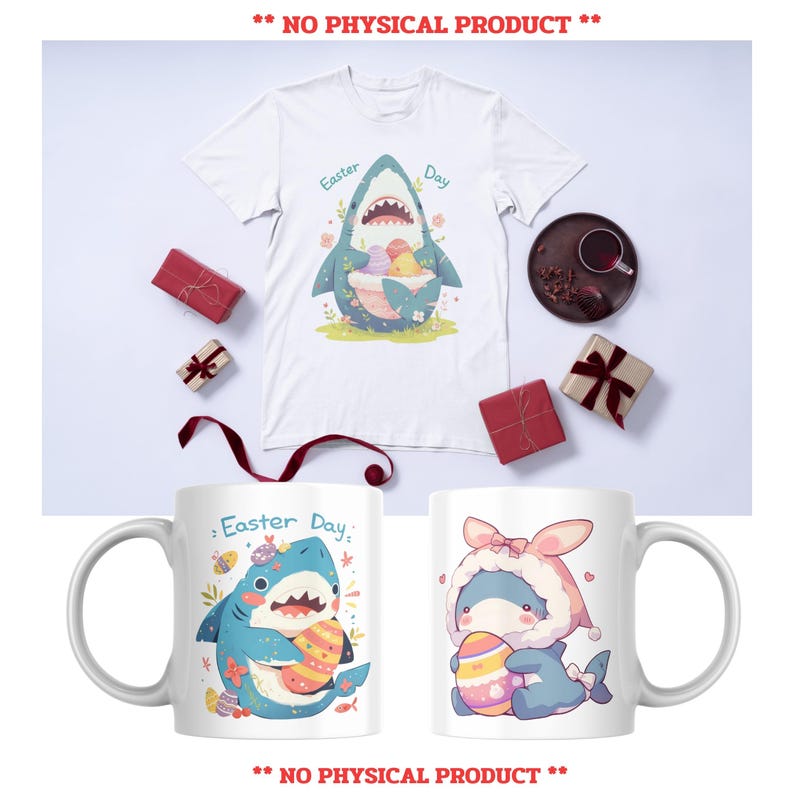 Easter Shark Watercolor Clipart Bundle, Cute Shark With Bunny Ears ...