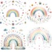 Boho Rainbow Floral Watercolor Clipart: Pastel PNG Graphics (digital ...
