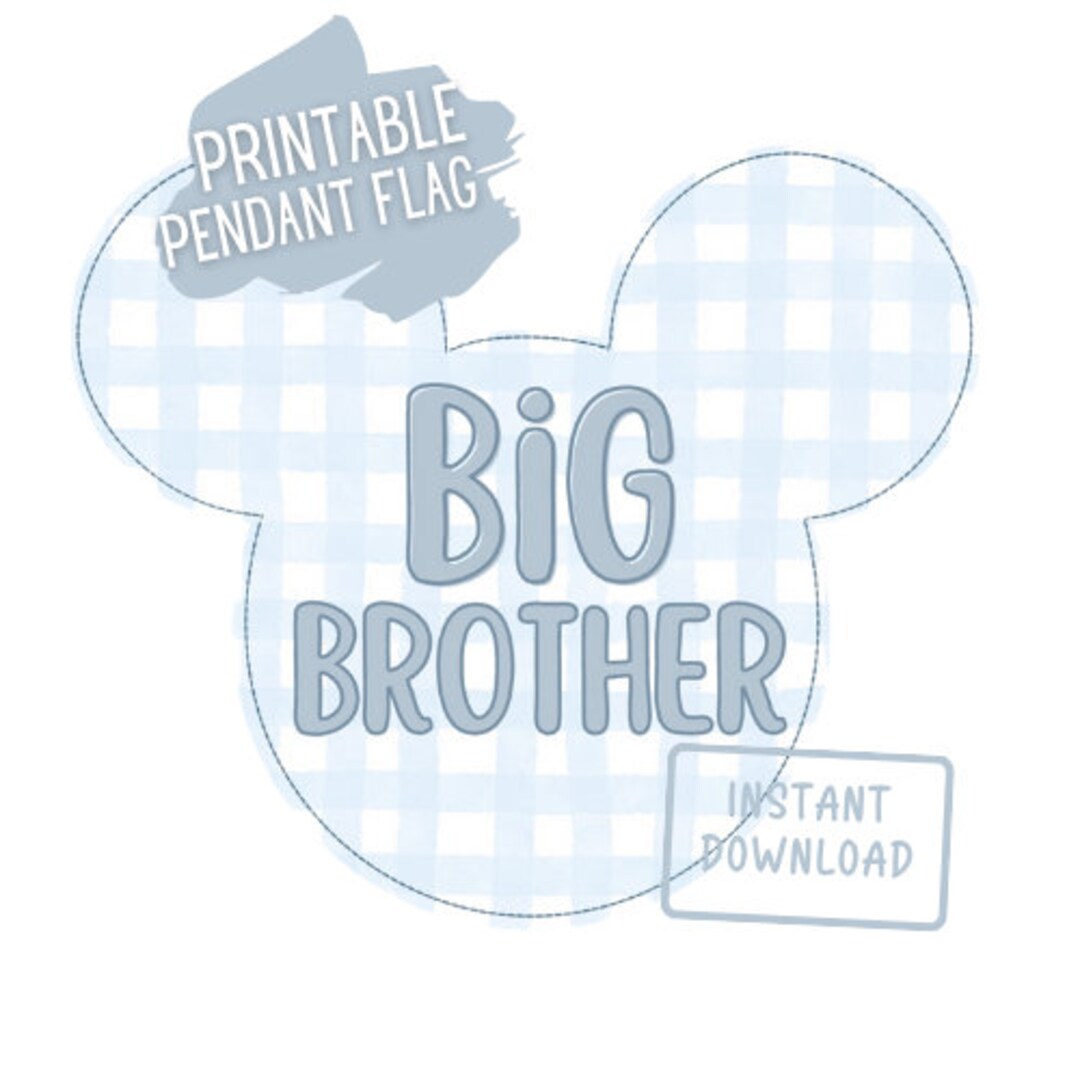 Big, Middle, Little Brother Pendant Flags - Magical Mouse & Gingham ...