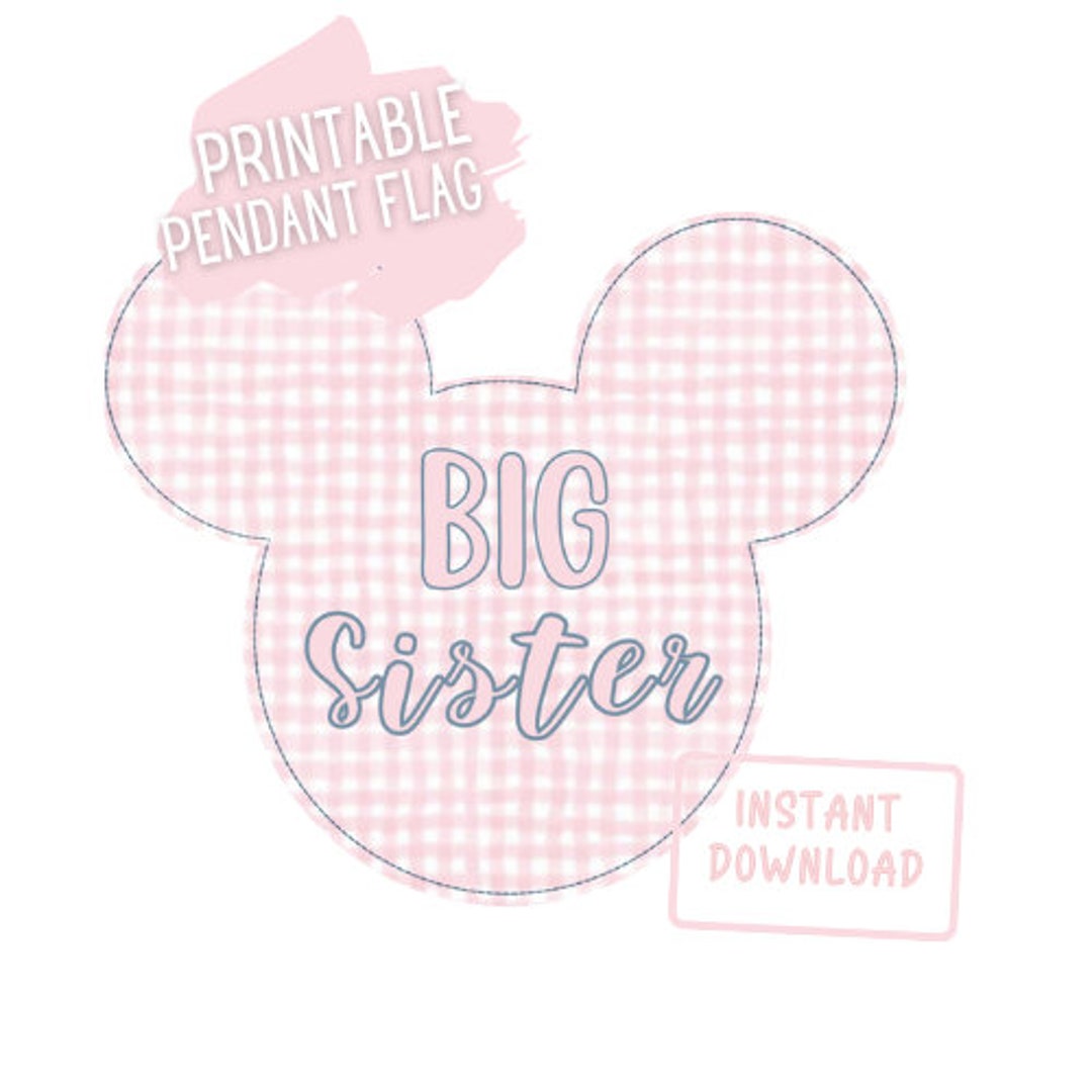 Big, Middle, Little Sister Pendant Flags - Magical Mouse & Gingham ...
