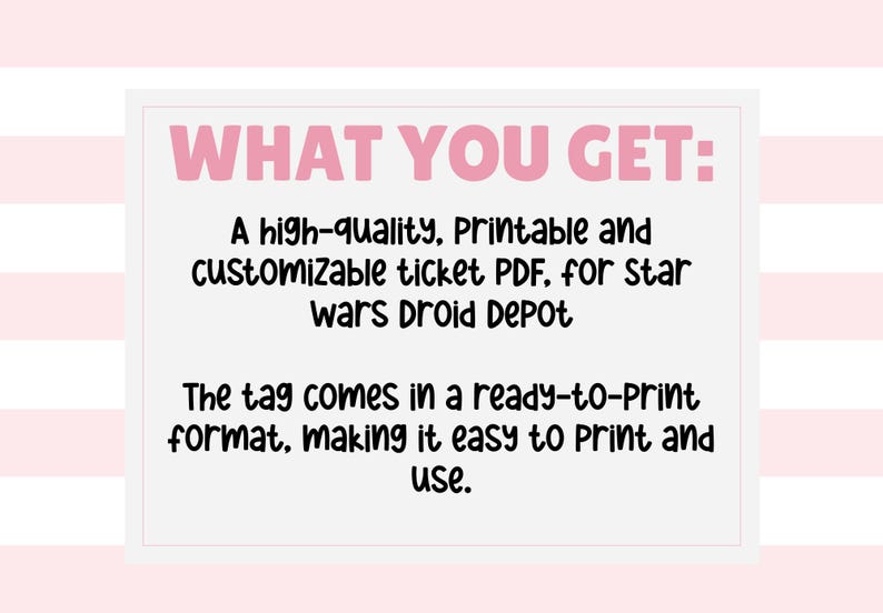 Magical Vacation Build a Droid Printable Depot Ticket - Etsy