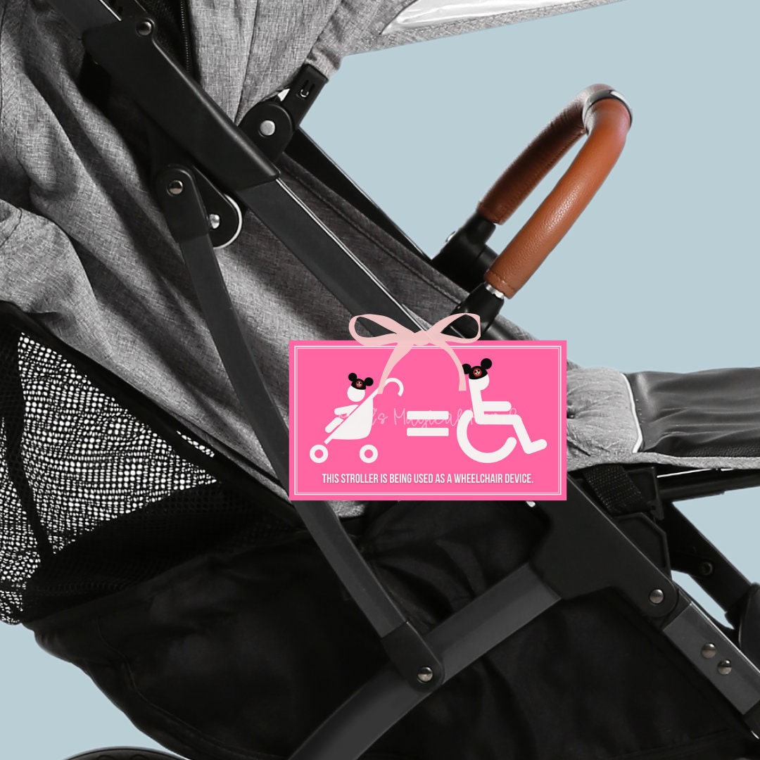 Pink Mouse Wheelchair Stroller Tag Printable Stroller Tag - Perfect for ...