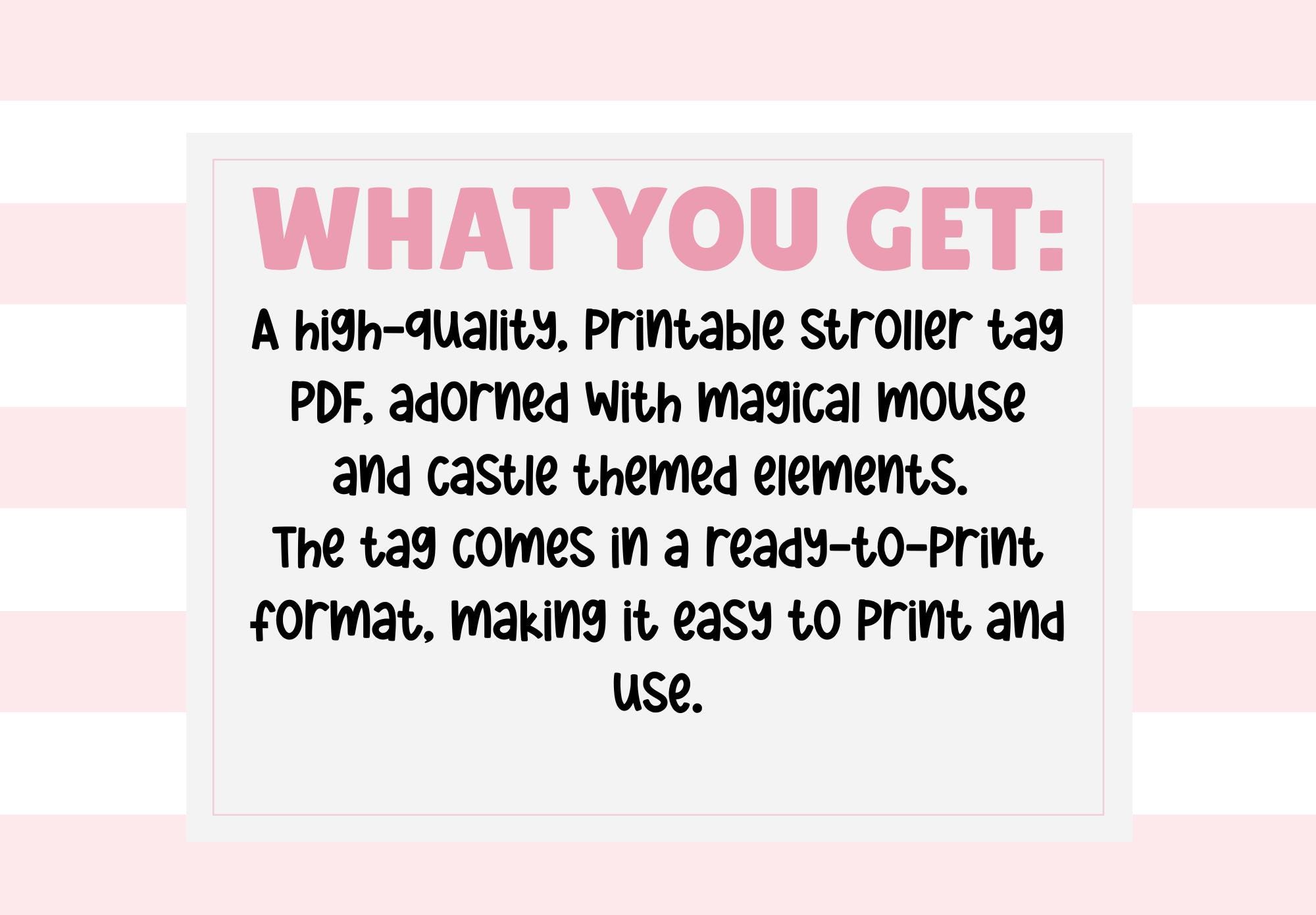 Mouse Castle Name Tag Printable Stroller Tag - Perfect for Your Magical ...