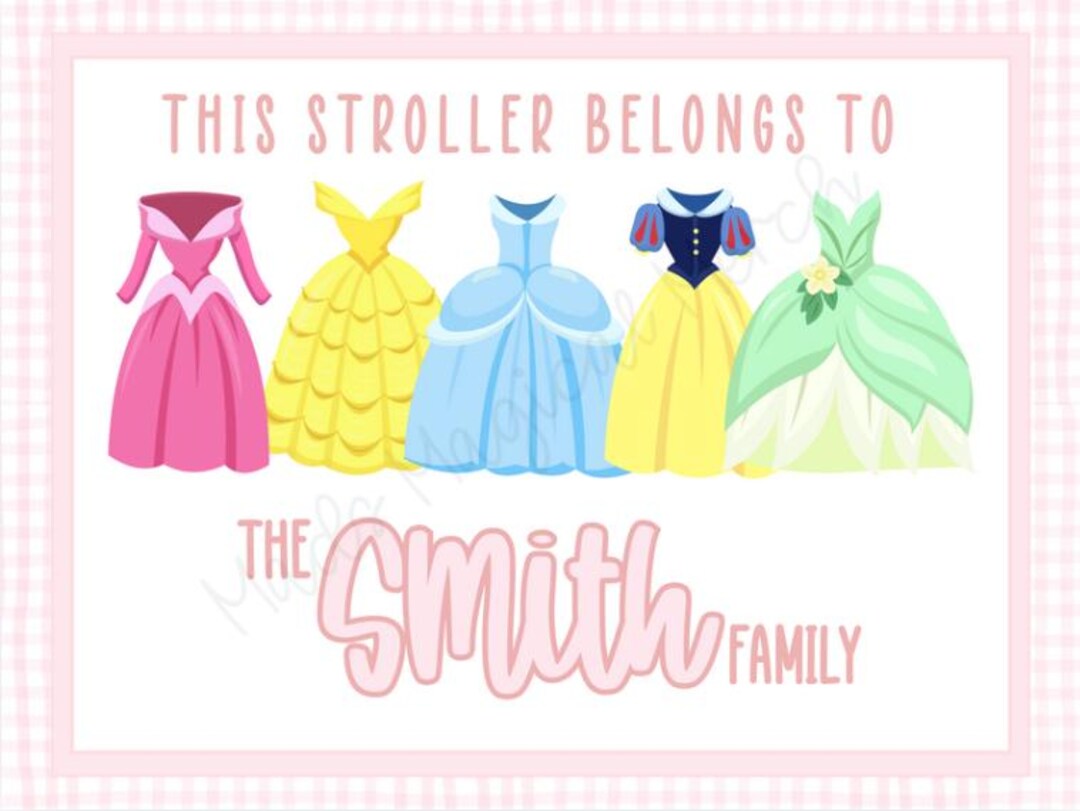 Princess Printable Stroller Tag - Perfect for Your Magical Vacation - Etsy
