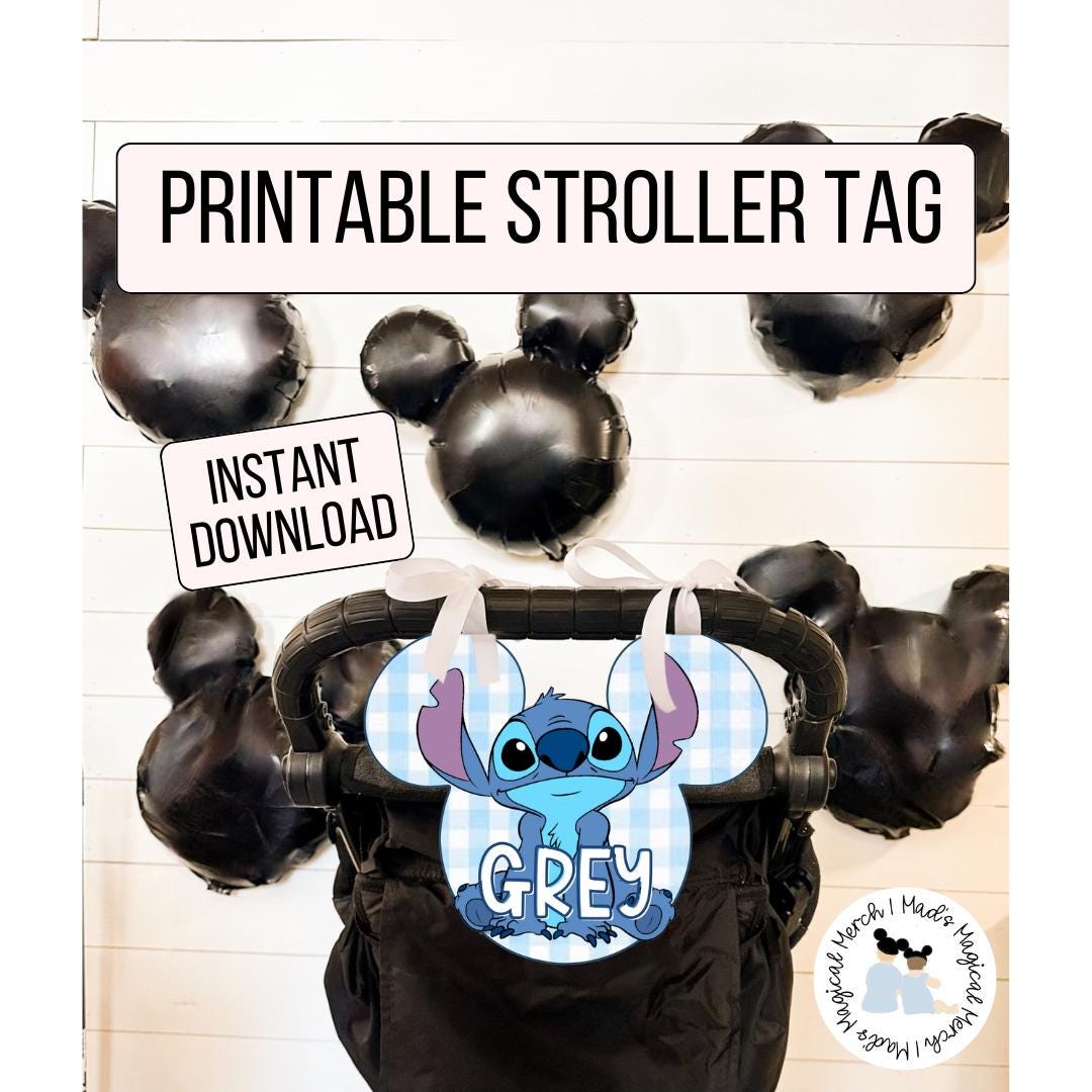 Stitch Printable Stroller Tag - Perfect for Your Magical Theme Park ...