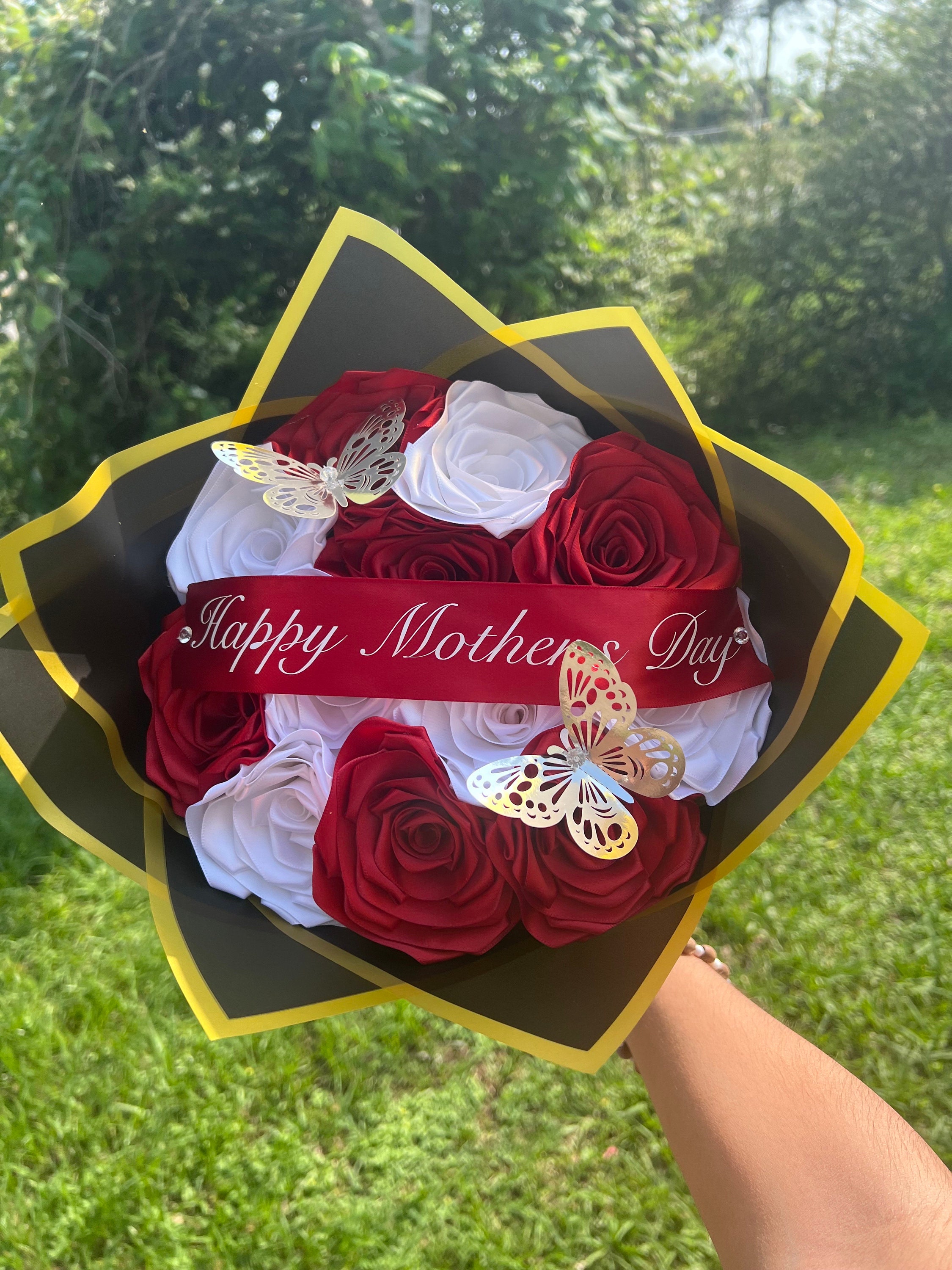 Eternal Rose Bouquet/ Rosas Eternas / Ribbon Rose Bouquet - Etsy