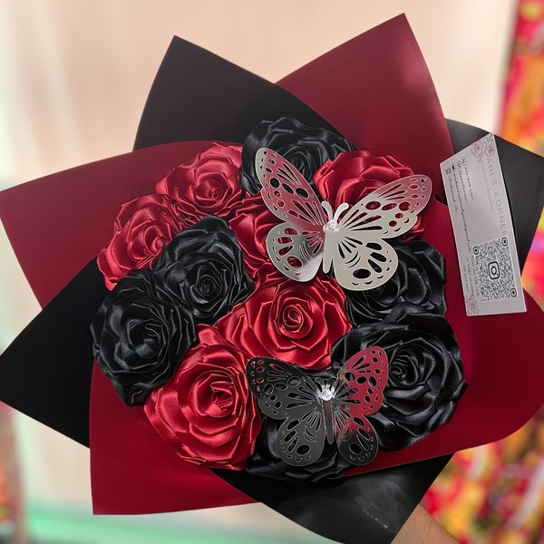 Ribbon Rose Bouquet - Etsy