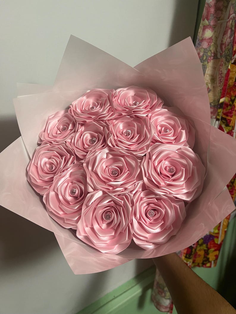 Eternal Rose Bouquet/ Rosas Eternas / Ribbon Rose Bouquet - Etsy