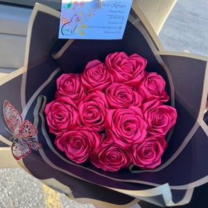 Eternal Rose Bouquet/ Rosas Eternas / Ribbon Rose Bouquet - Etsy