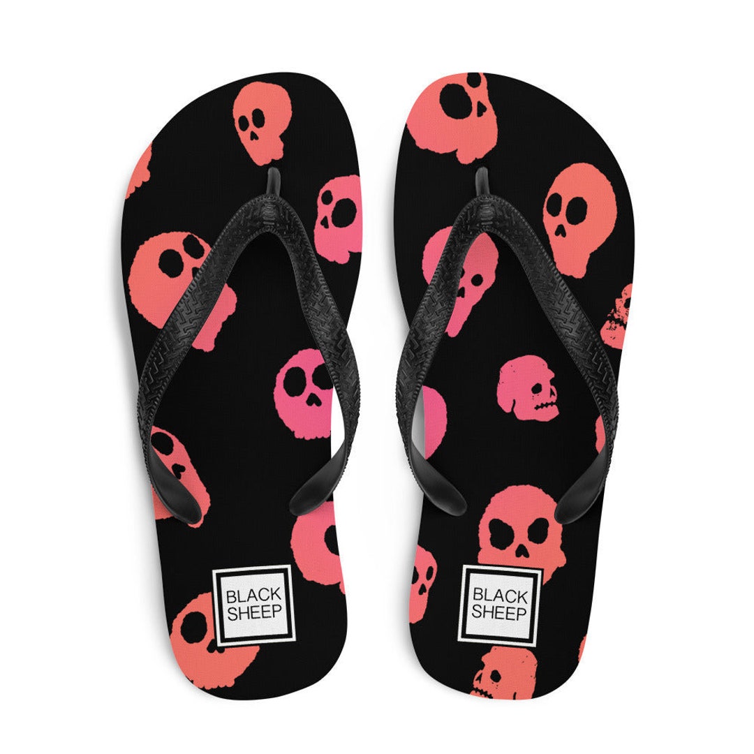 Pink Skull- Flip-flops - Etsy