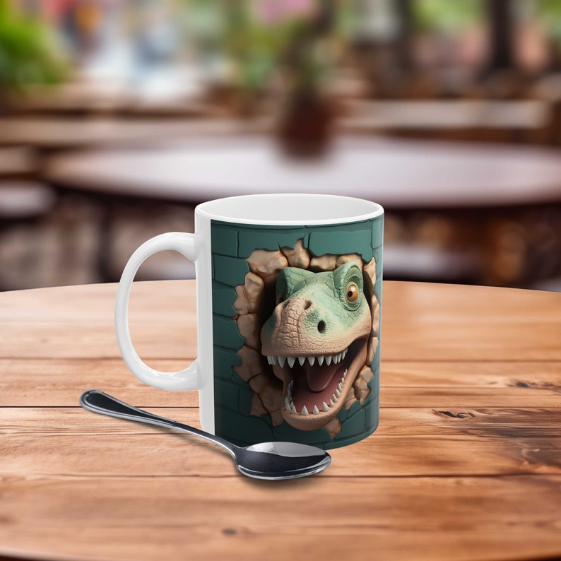 3d Dinosaur Mug, 3d Dino Mug, 3d Effects Mug, 11oz Ceramic Coffee Mug ...